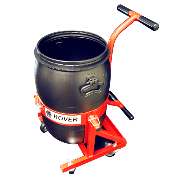 ARDEX ROVER rolling barrel cart improves jobsite efficiency