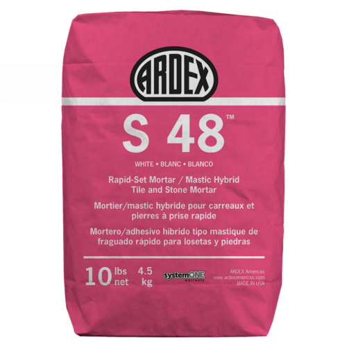 ARDEX S 48 rapid-set mortar/ mastic hybrid for glass tile