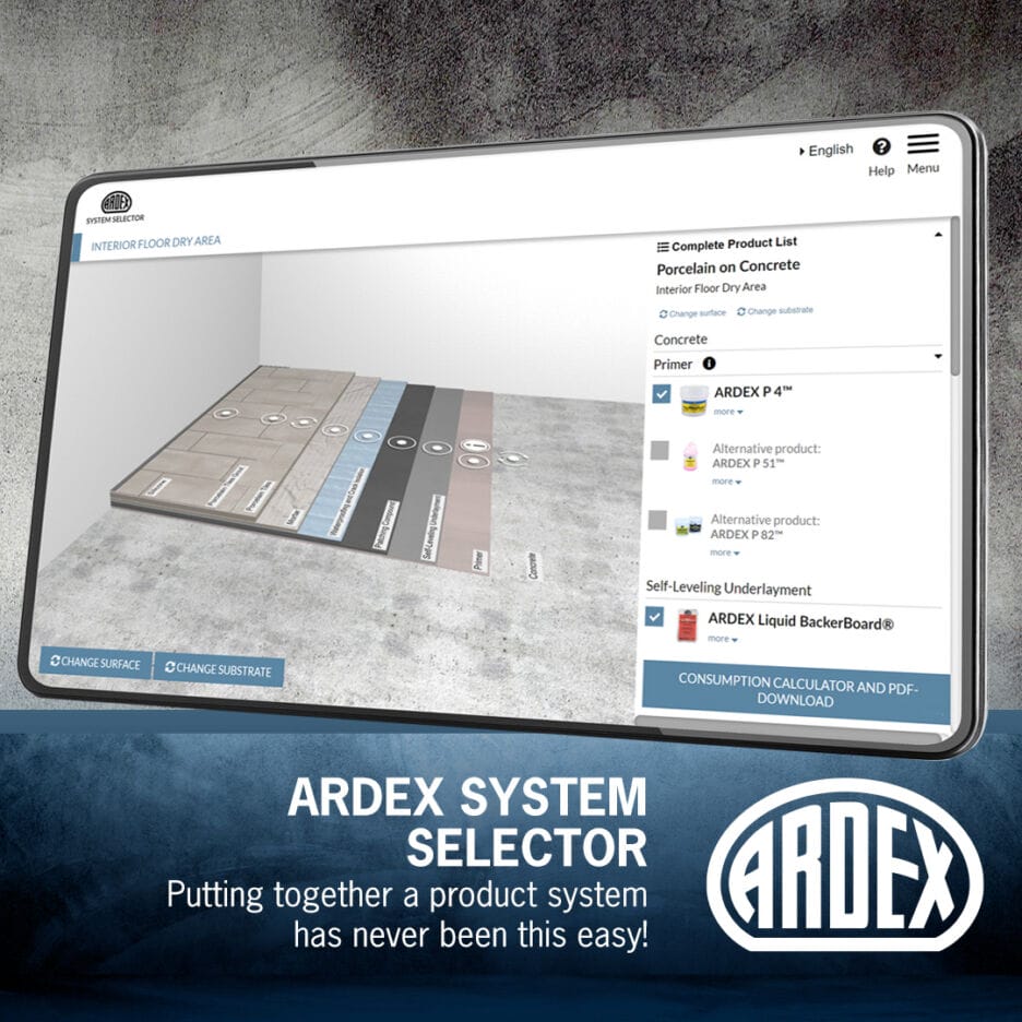 ARDEX System Selector, Your New Digital Advisor