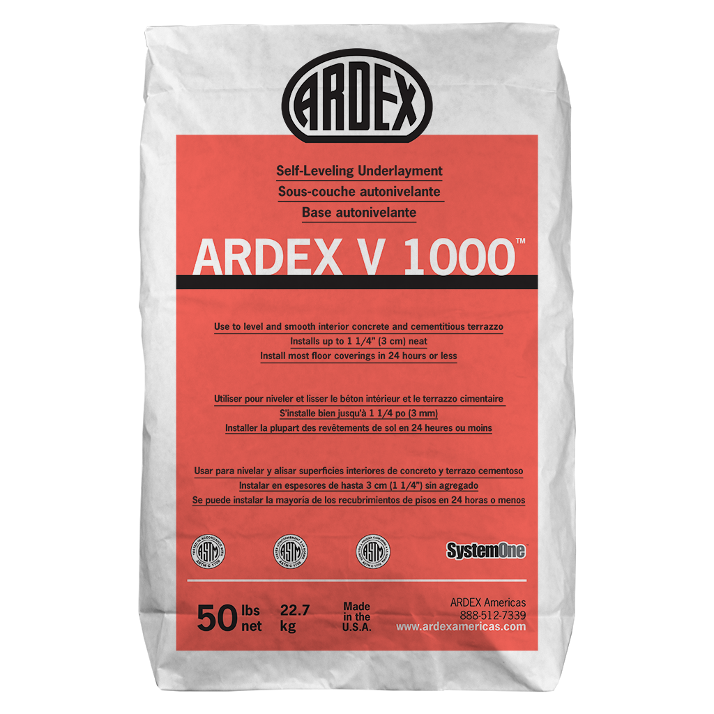 ARDEX V 1000™ Self-leveling underlayment dries in 24 hours or less for ...
