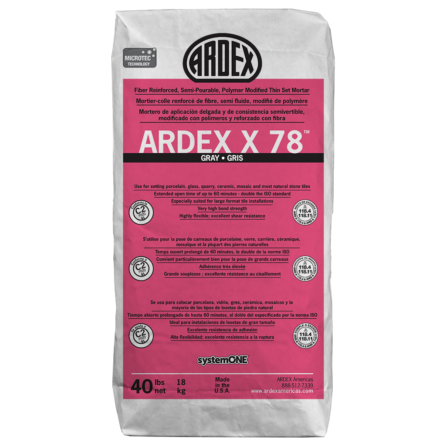 ARDEX X 78 MICROTEC semi-pourable tile and stone mortar